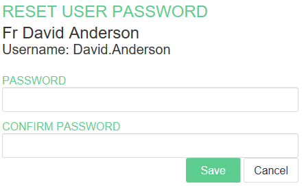 Reset a User's Password